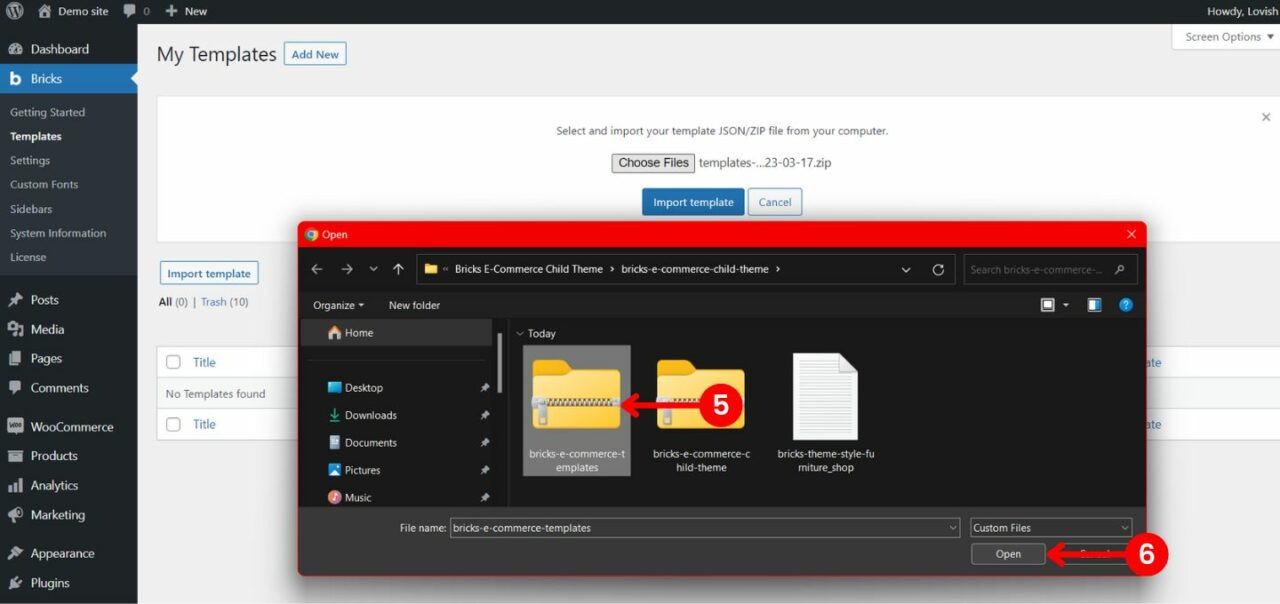 How To Import A Template - Bricks Awesome