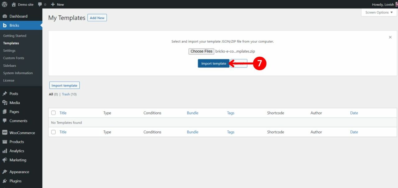 How To Import A Template - Bricks Awesome