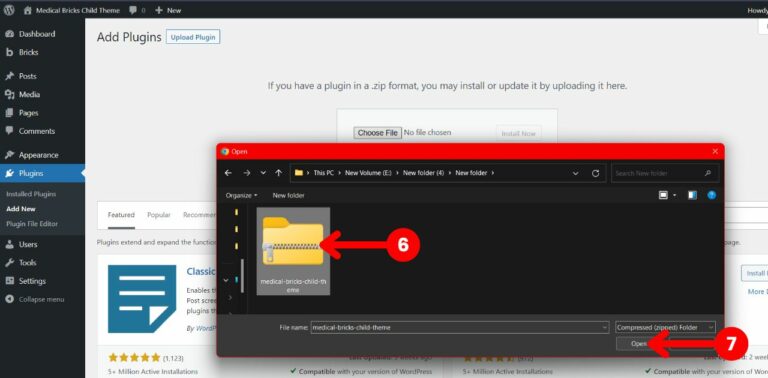 Medical Bricks Child Theme installation - Bricks Awesome