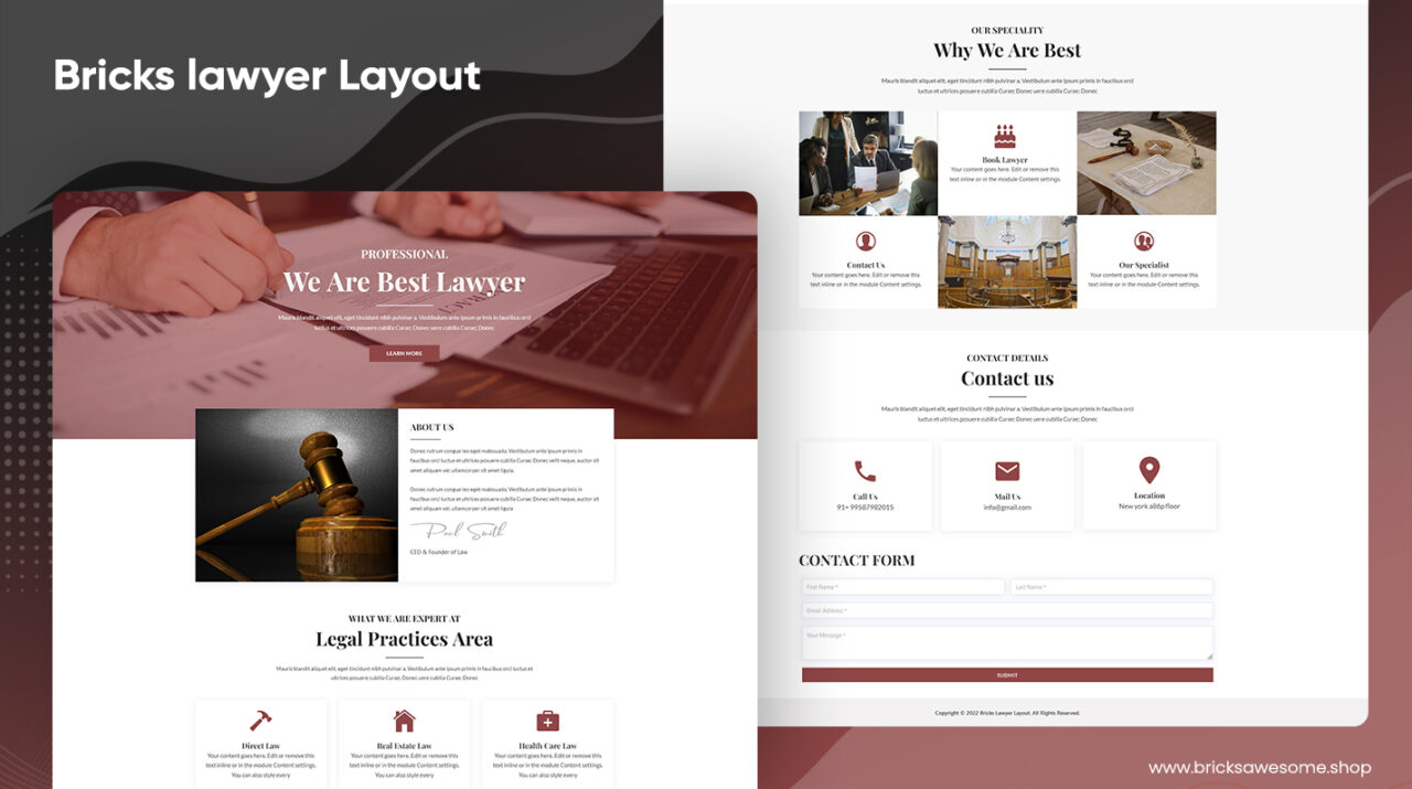 Bricks Lawyer Layout - Bricks Layouts, Child Themes and more...