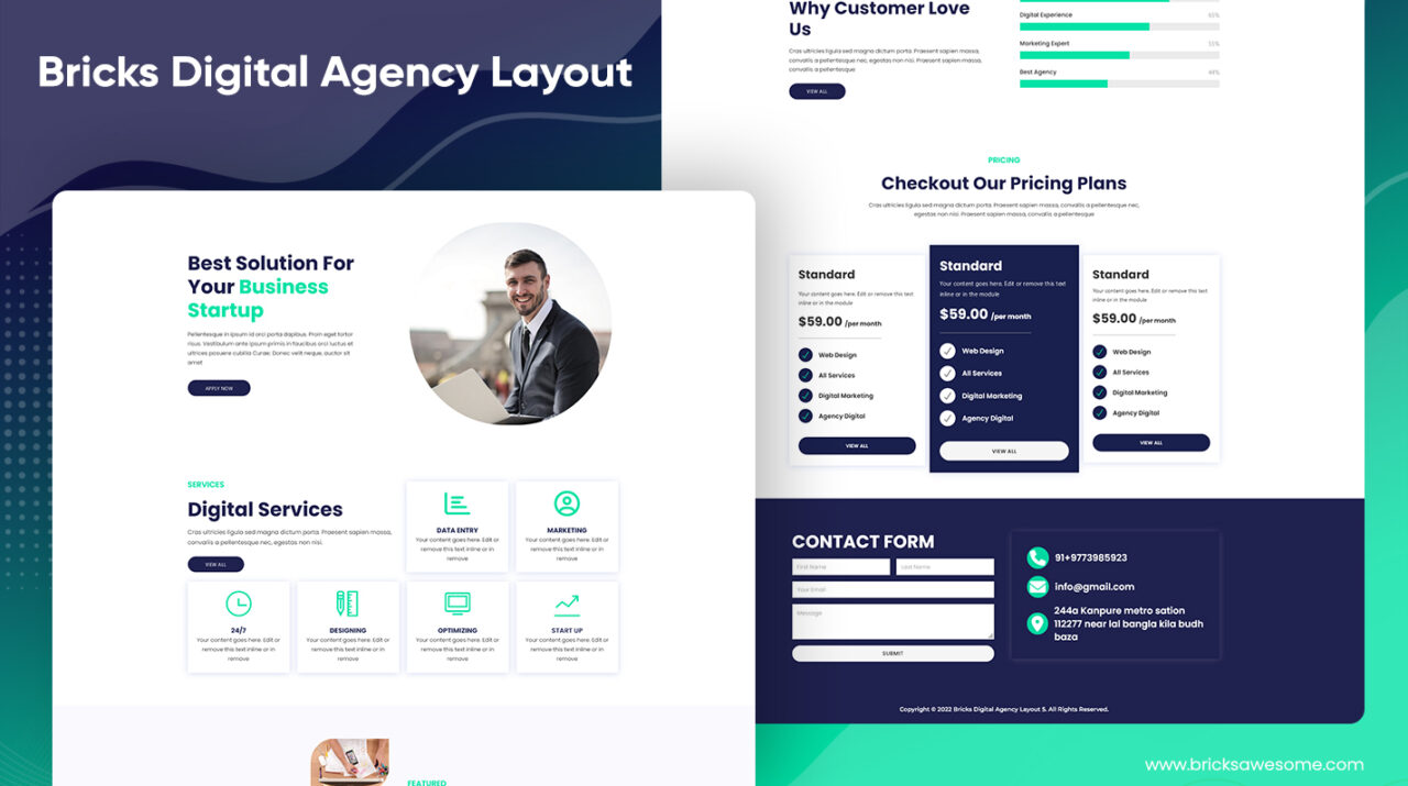Bricks Digital Agency Layout - Bricks Layouts, Child Themes and more...