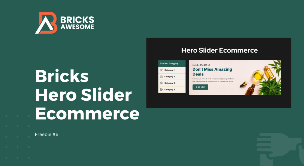 Bricks Hero Slider Ecommerce - Bricks Awesome