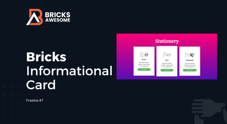 Bricks Informational Card - Bricks Awesome