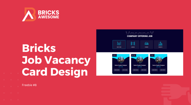 Bricks Job Vacancy Card Design- Bricks Awesome