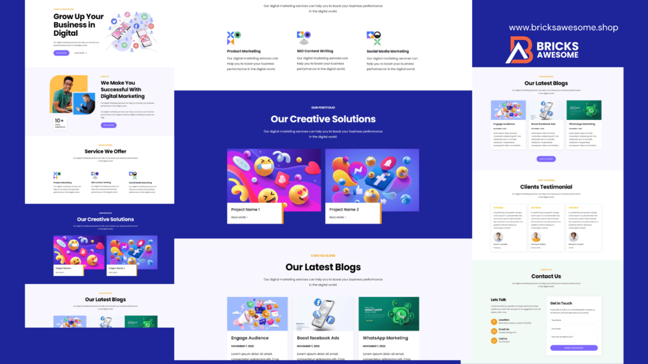 Bricks Social Media Marketing Layout - Bricks Layouts, Child Themes and ...