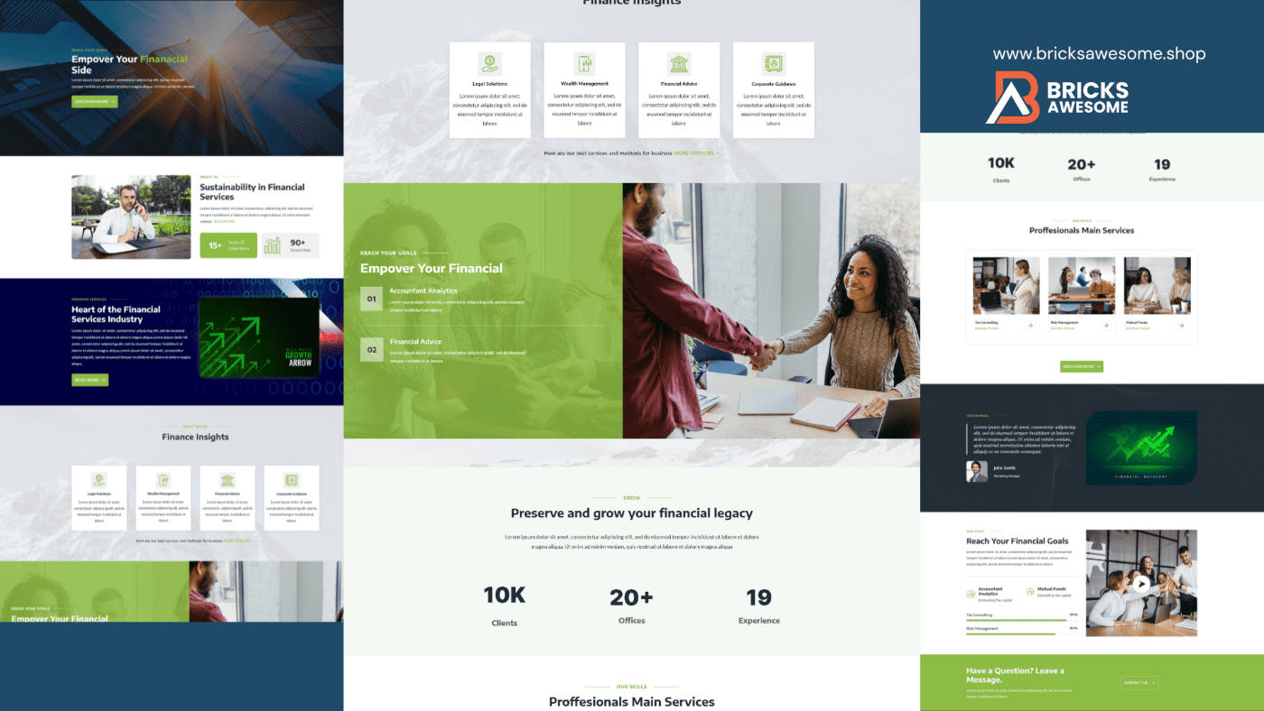 Bricks Finance Layout - Bricks Layouts, Child Themes and more...