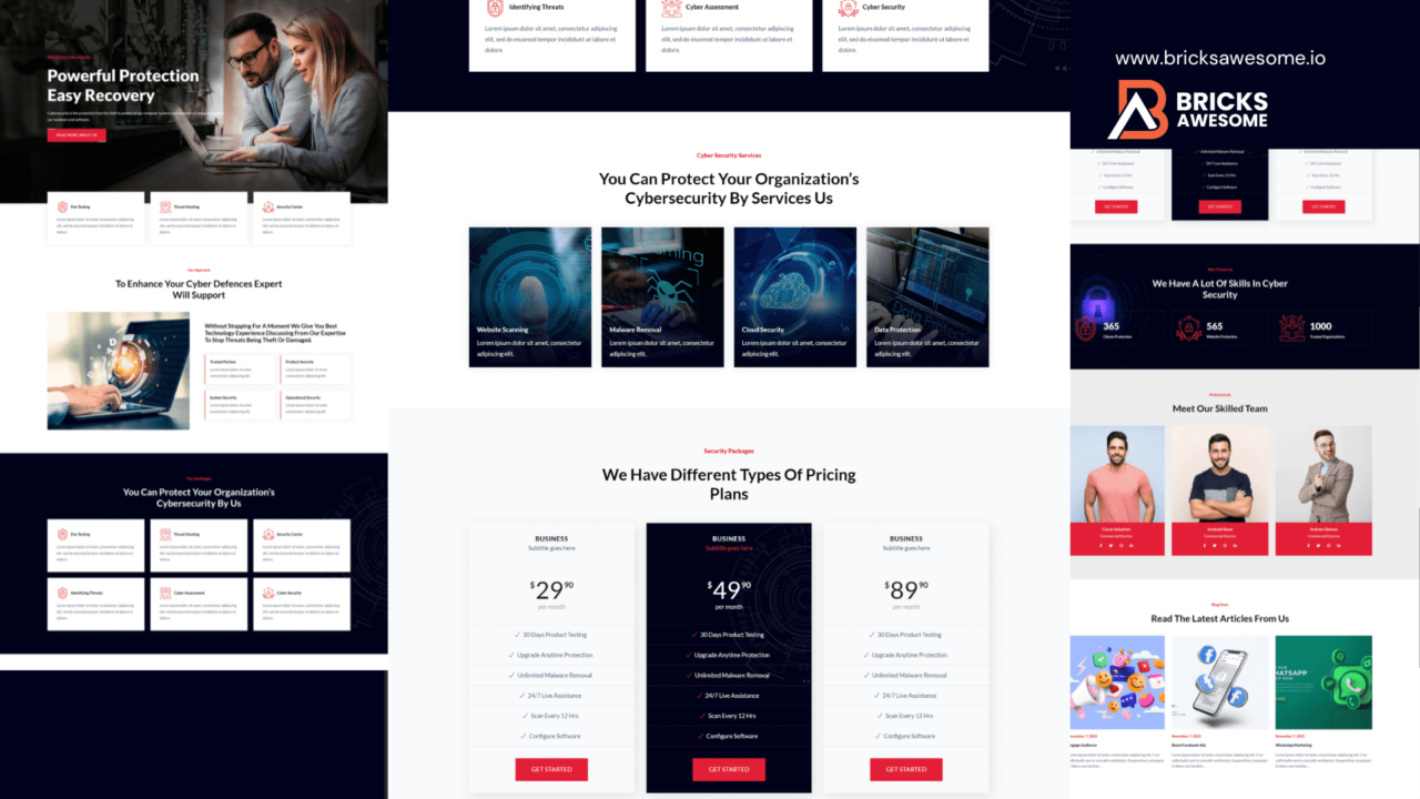 Bricks Cyber Security Layout - Bricks Layouts, Child Themes and more...