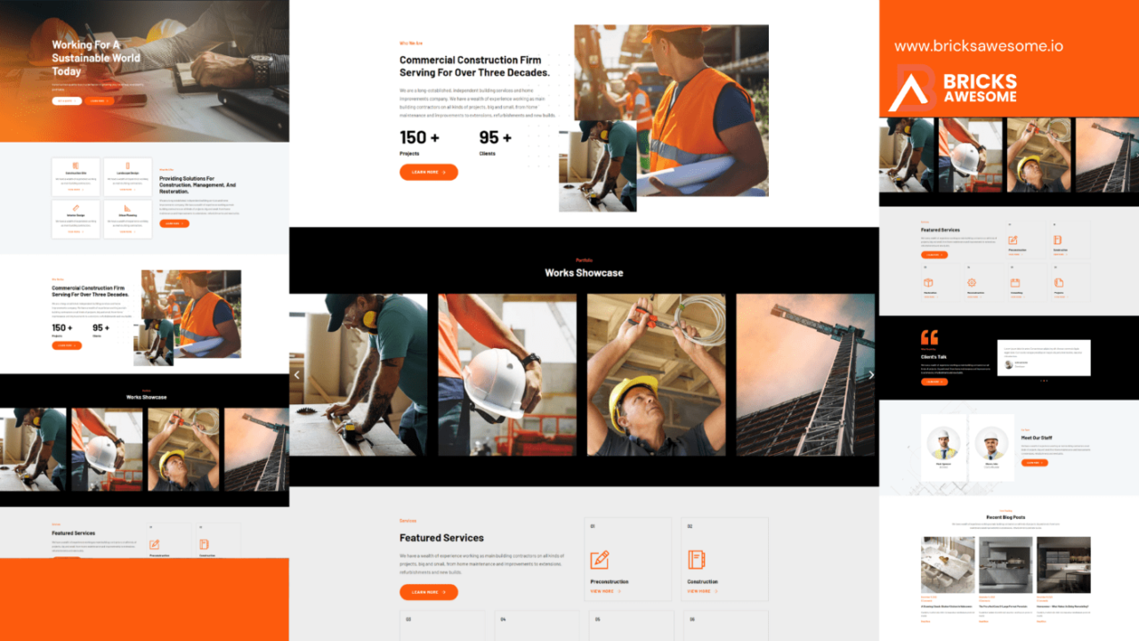 Bricks Restoration Management Layout - Bricks Layouts, Child Themes and ...