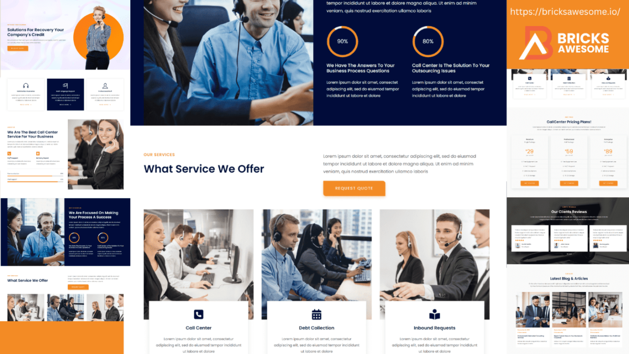 Bricks Call Center Layout - Bricks Layouts, Child Themes and more...