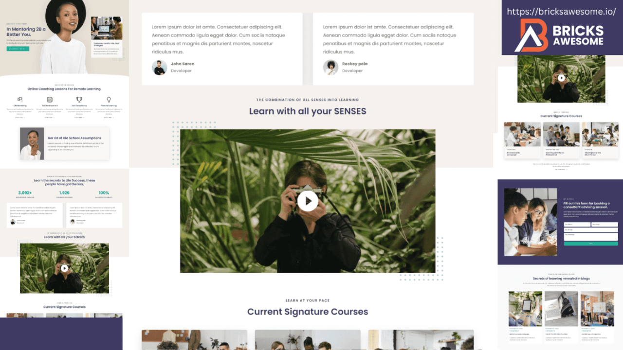 Bricks Remote Learning Layout- Bricks Layouts, Child Themes and more...